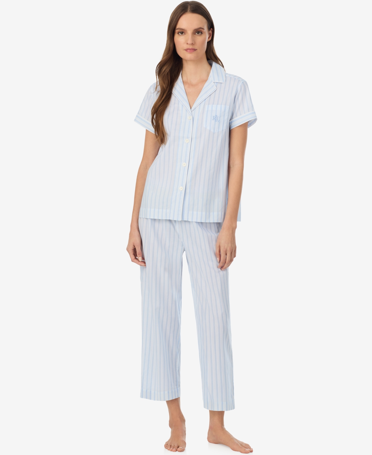 Click here for Lauren Ralph Lauren Womens Notch Collar Top and Cr... prices