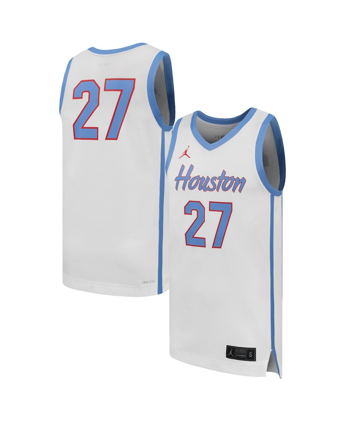 Click here for Jordan Mens 27 White Houston Cougars Replica Baske... prices