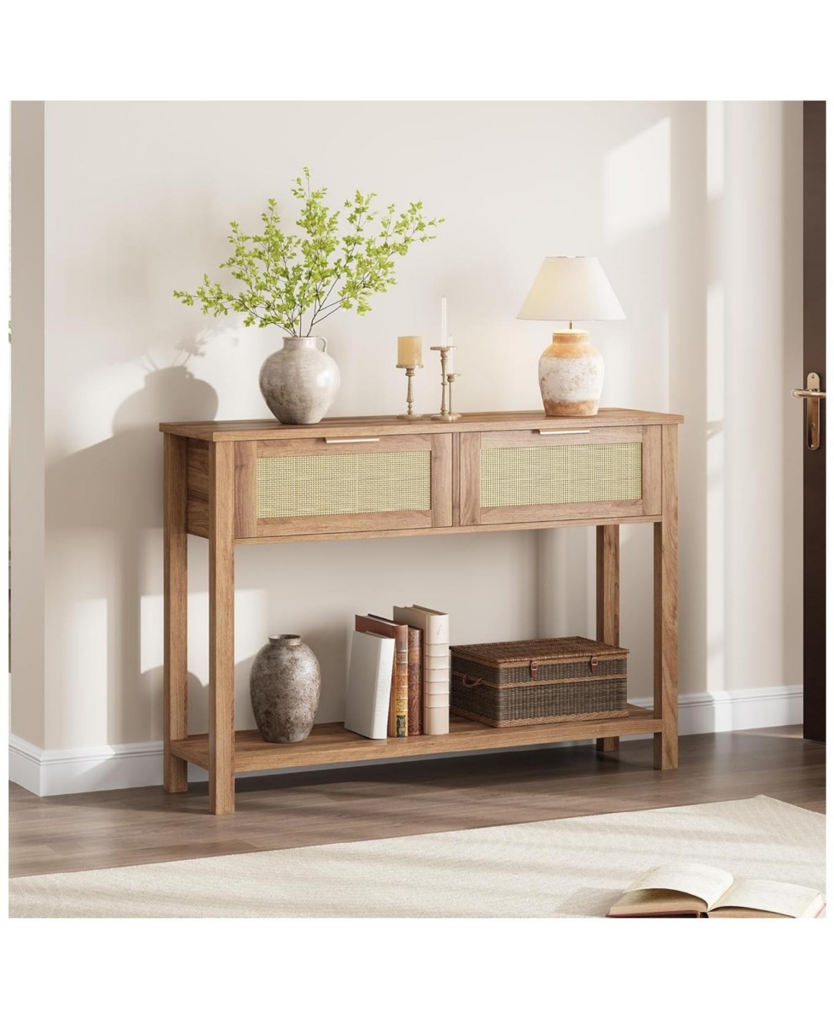 Click here for gaomon 43 Inch Rattan Console Table  Entryway Tabl... prices