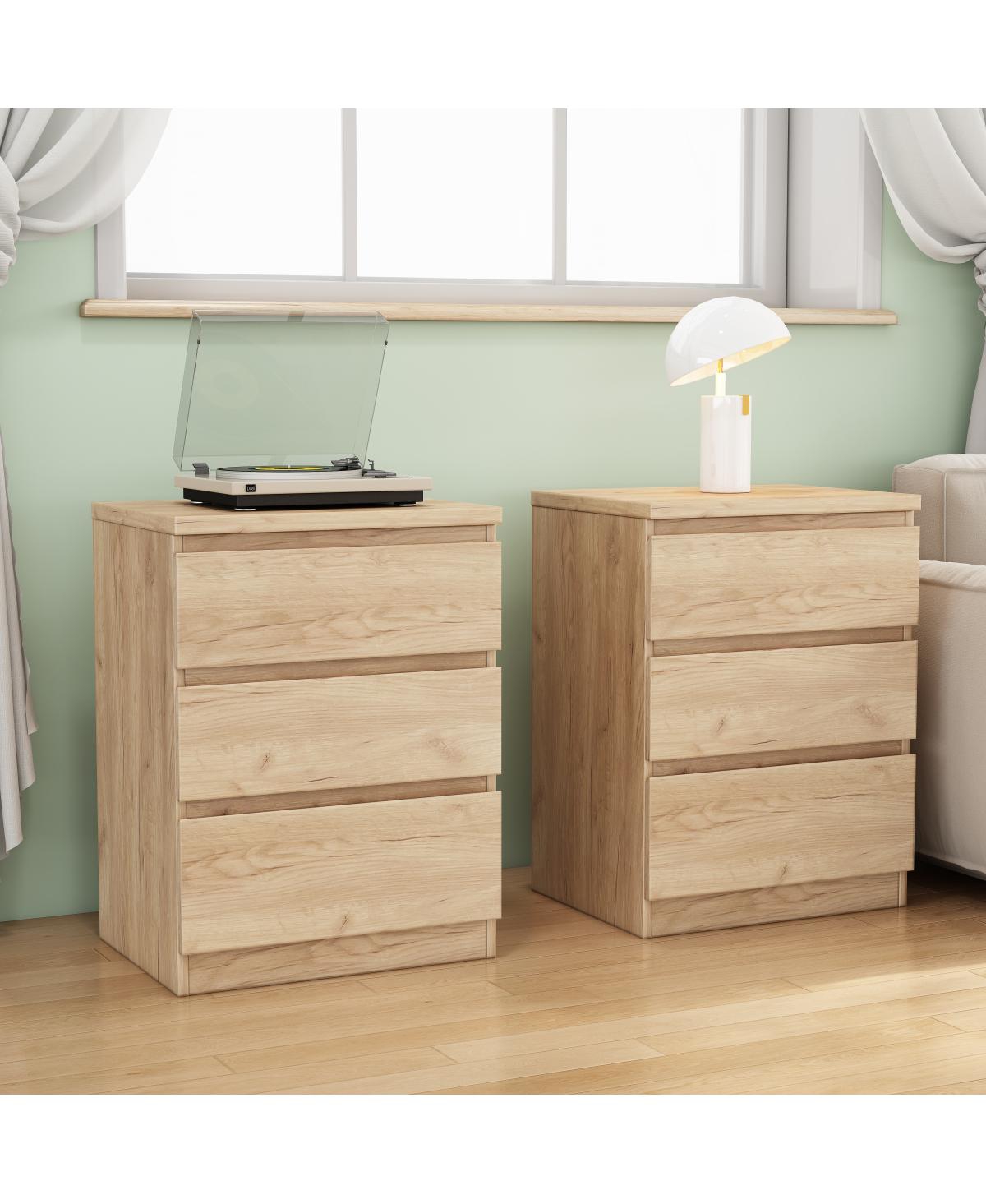 Click here for Streamdale Furniture 2pc 19.7 Nightstands 3 Drawer... prices
