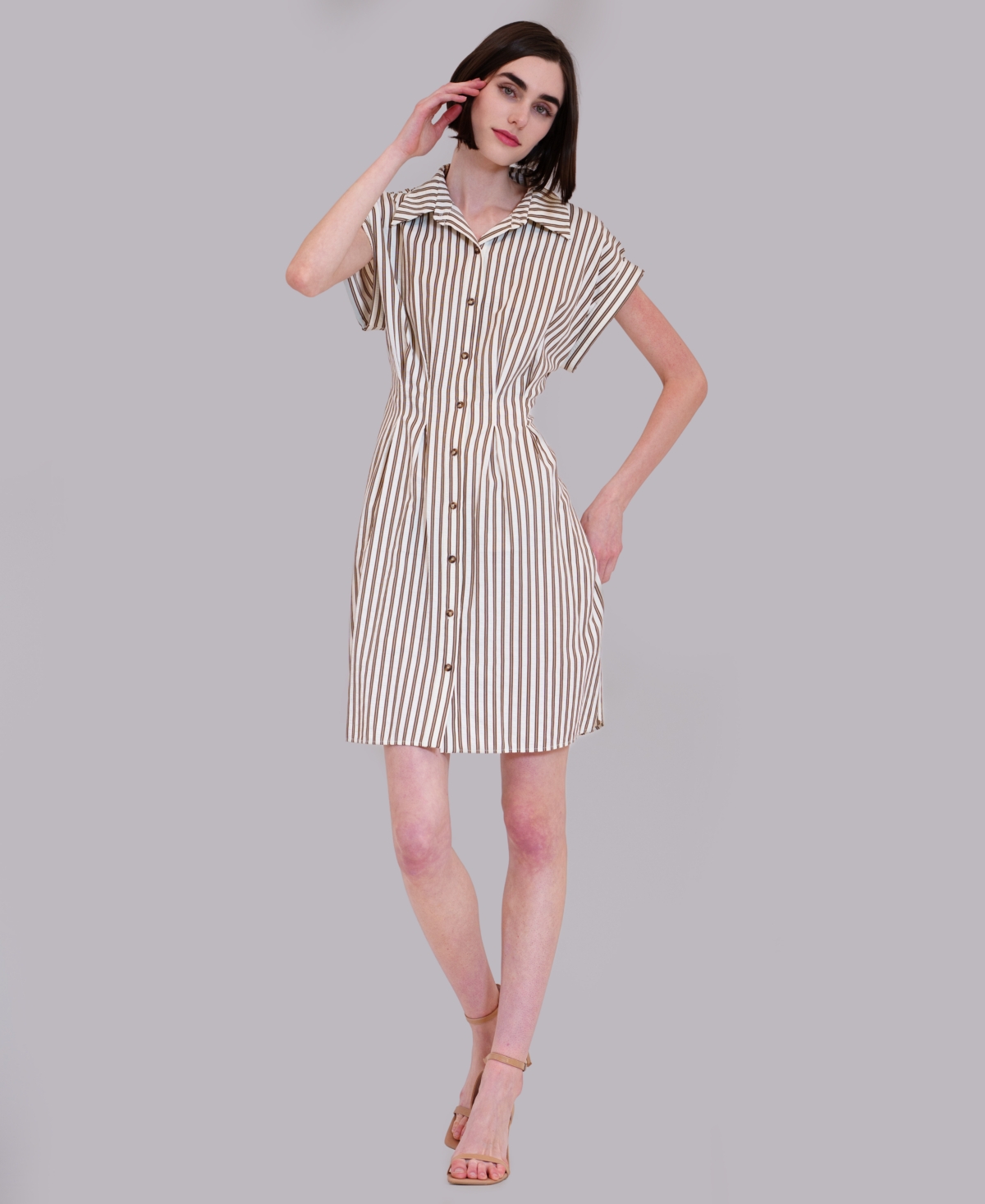 Click here for julia jordan Womens Stripe Collared Neck Mini Shir... prices