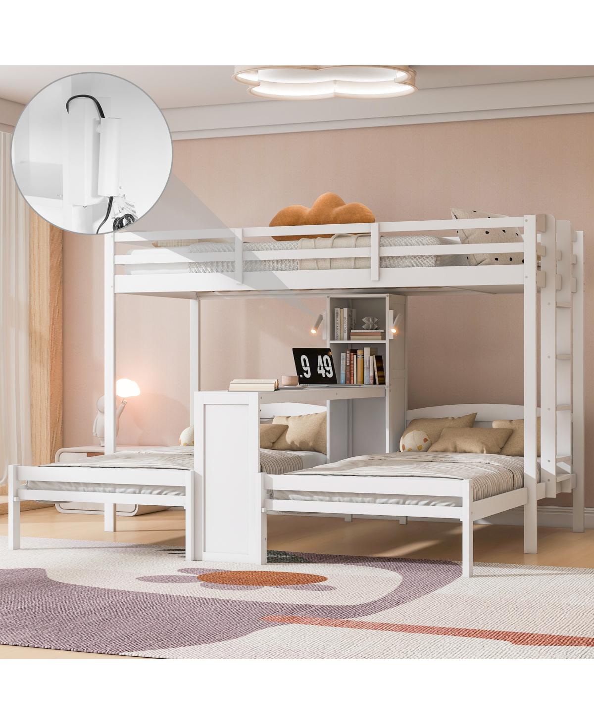 Click here for Streamdale Furniture Twin Bunk Bed with Desk  Shel... prices