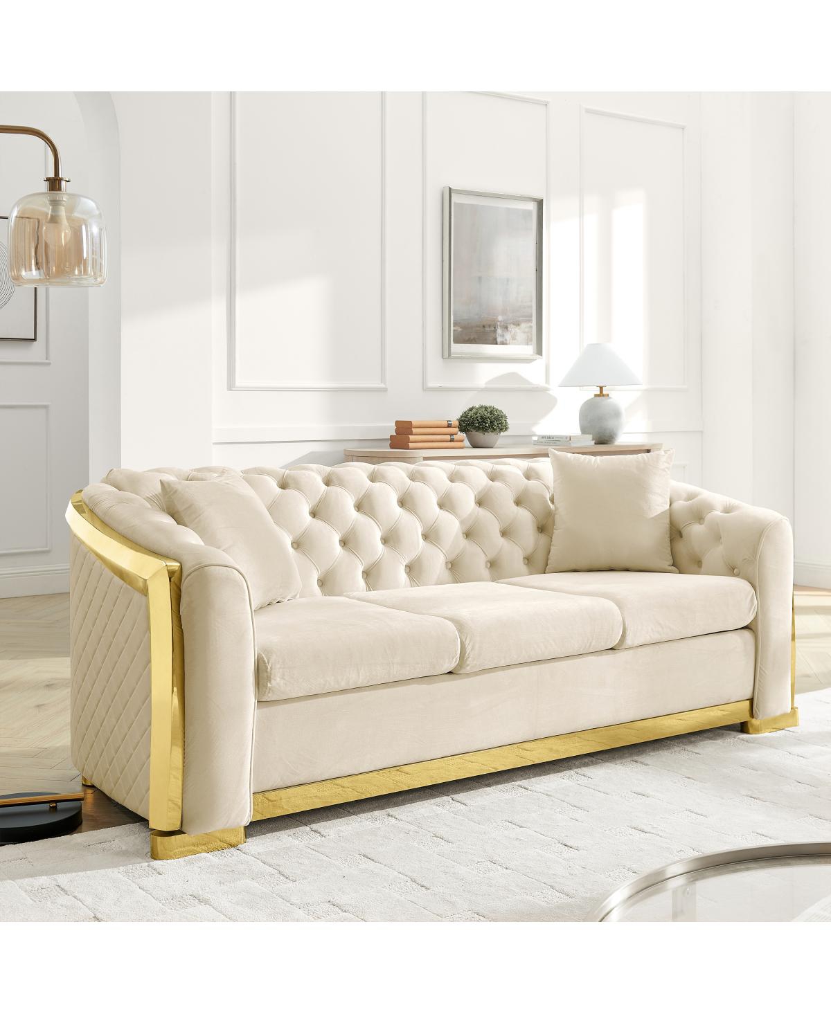 Click here for Streamdale Furniture Velvet Tufted Luxury Sofa wit... prices