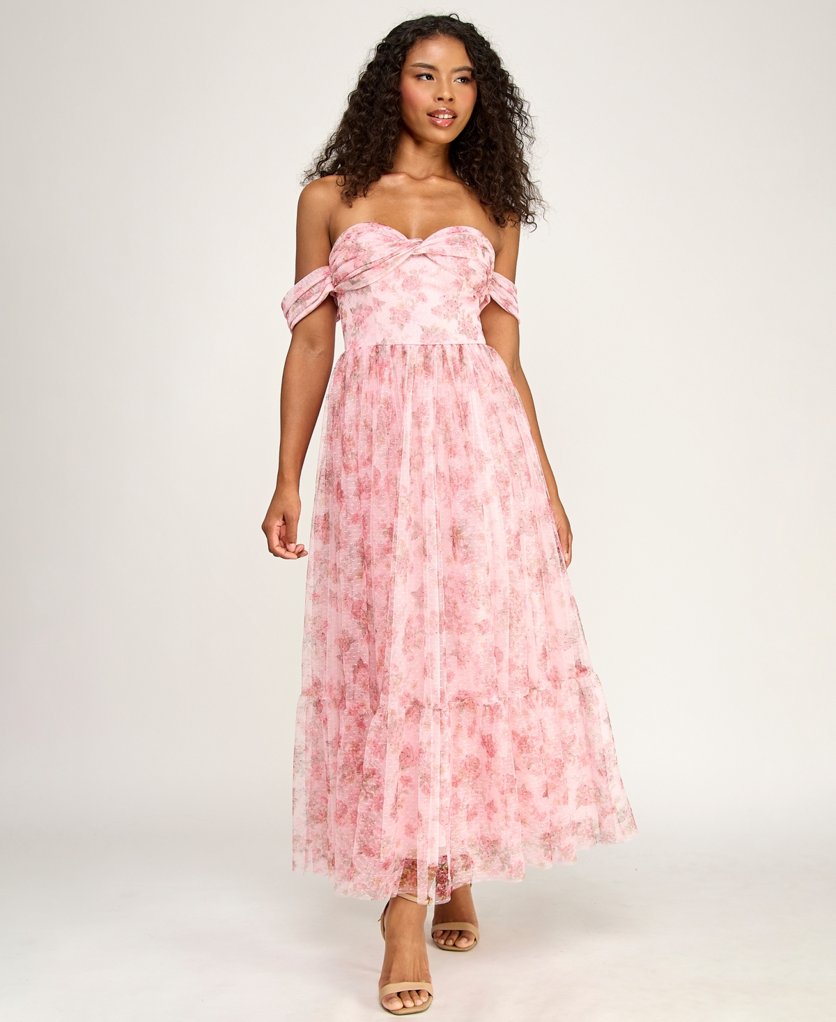 Click here for Seni & Cade Womens Floral Ruffle Hem Off-The-Shoul... prices