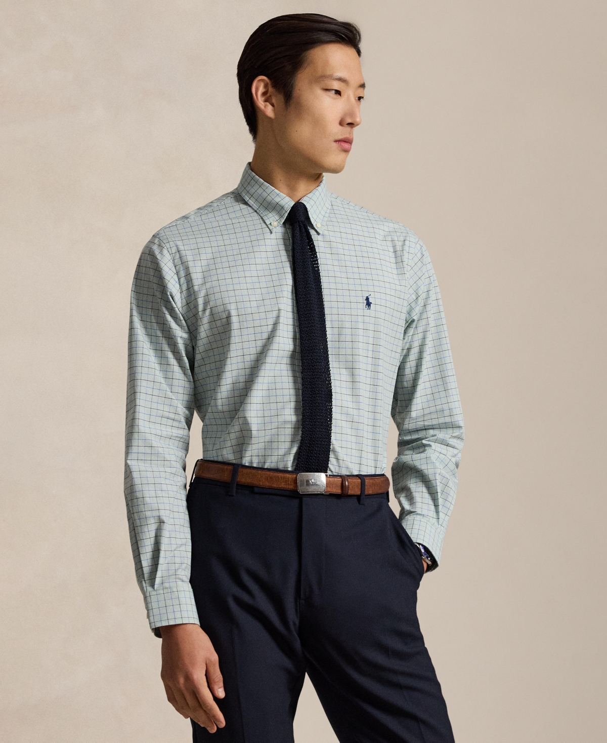 Click here for Polo Ralph Lauren Classic-Fit Checked Stretch Popl... prices