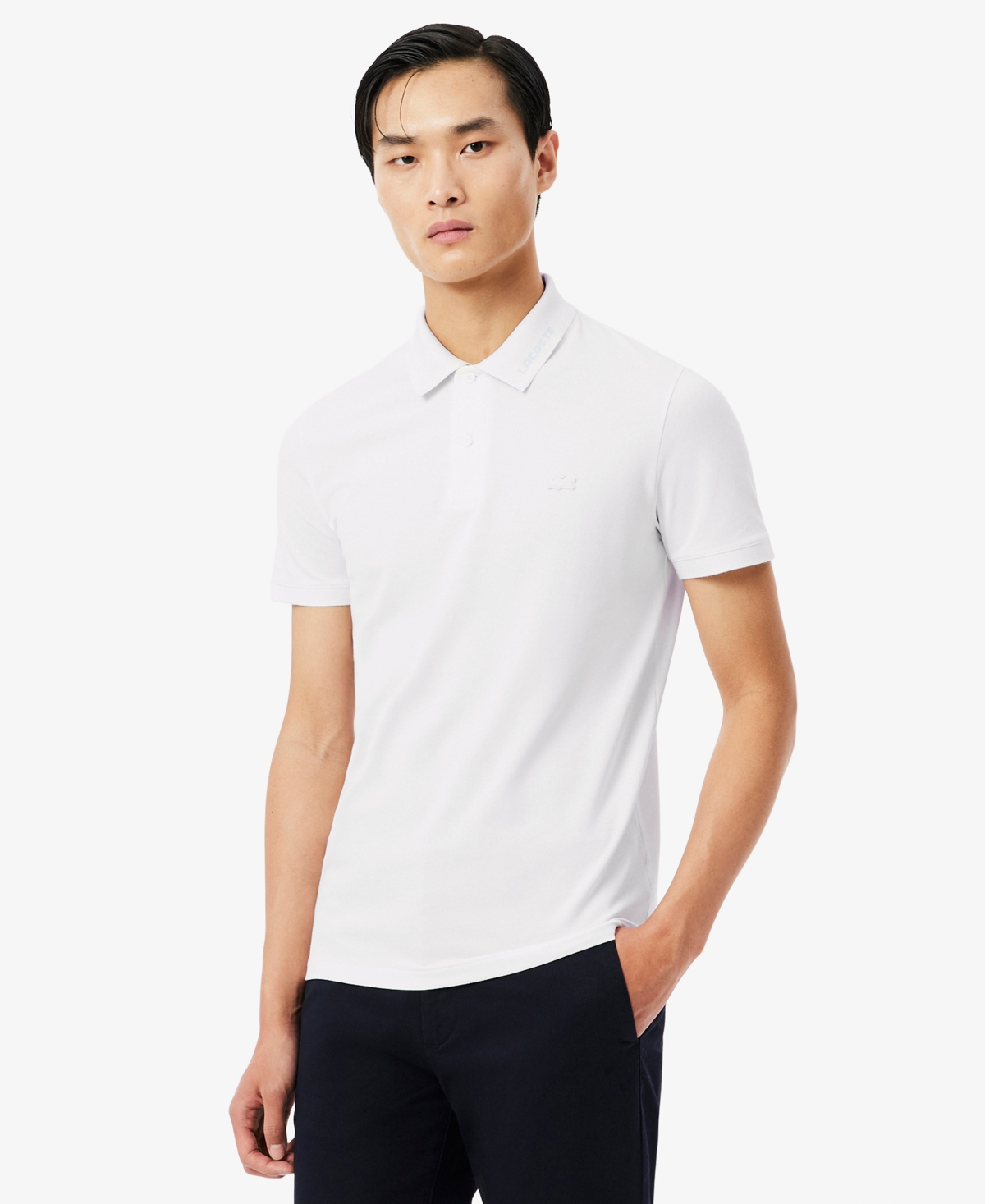 Click here for Lacoste Mens Slim-Fit Jacquard Branded Pique Polo... prices