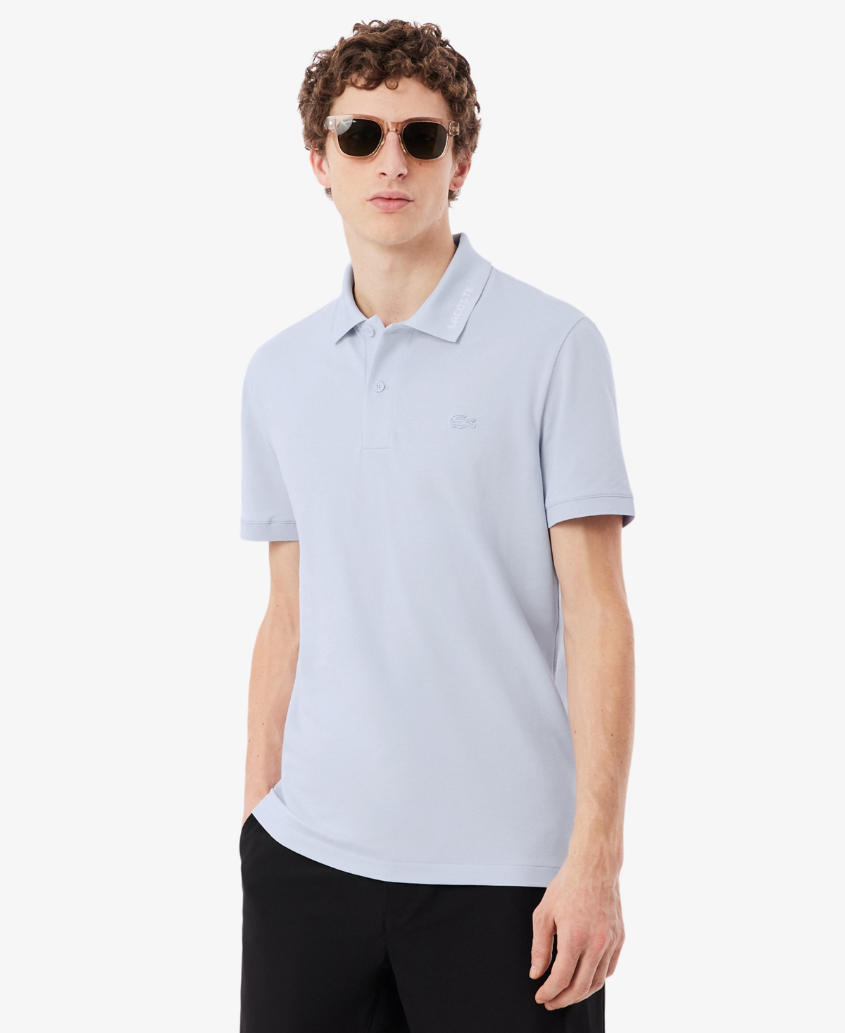 Click here for Lacoste Mens Slim-Fit Jacquard Branded Pique Polo... prices