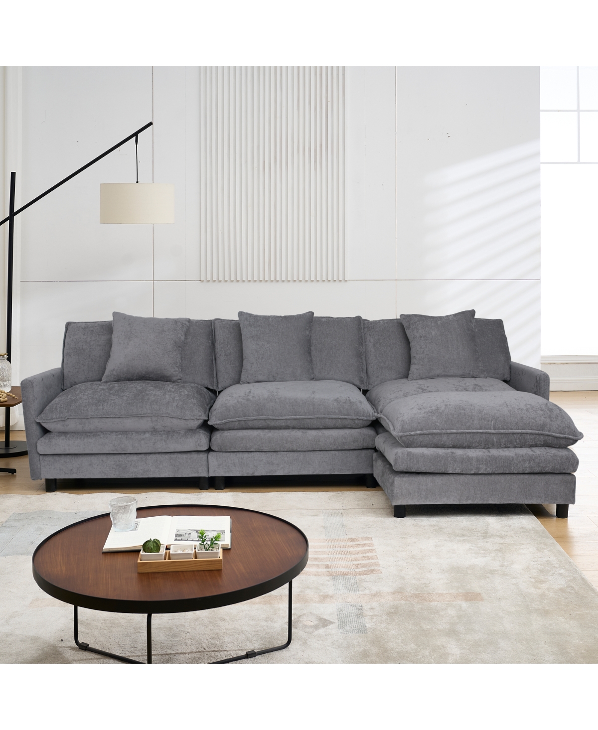 Click here for Streamdale Furniture L-Shaped Modular Chenille Sof... prices