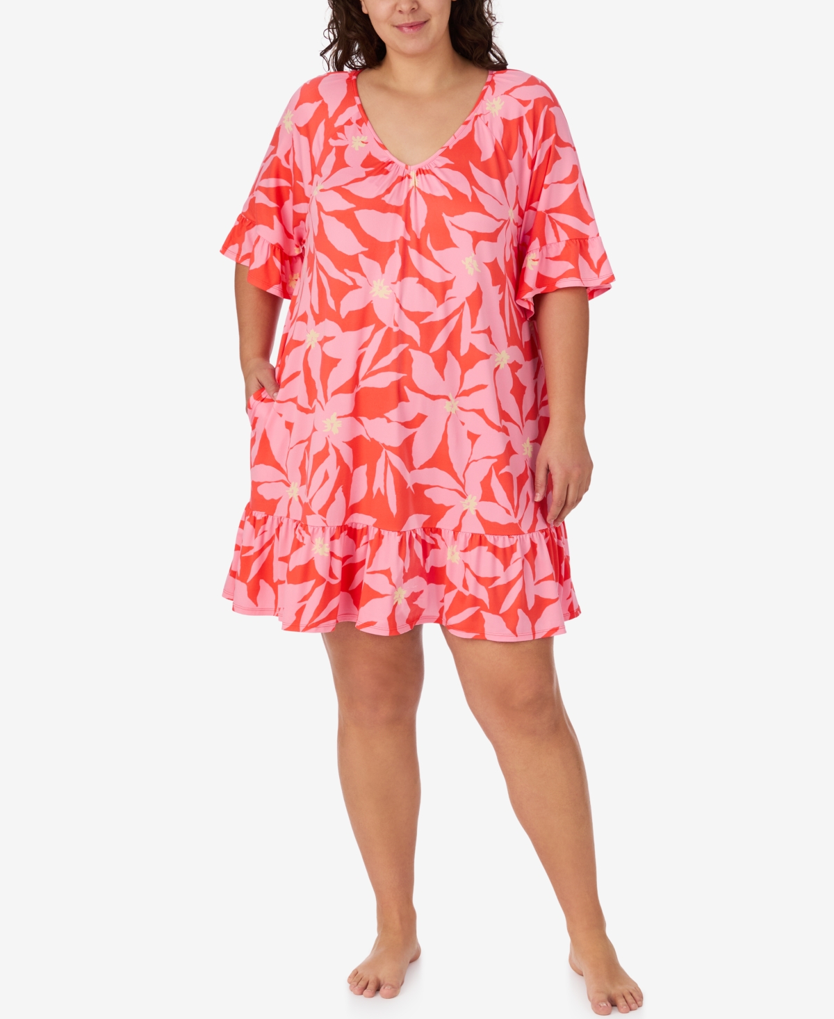Click here for Ellen Tracy Plus Size V-Neck Short Nightgown - Ora... prices