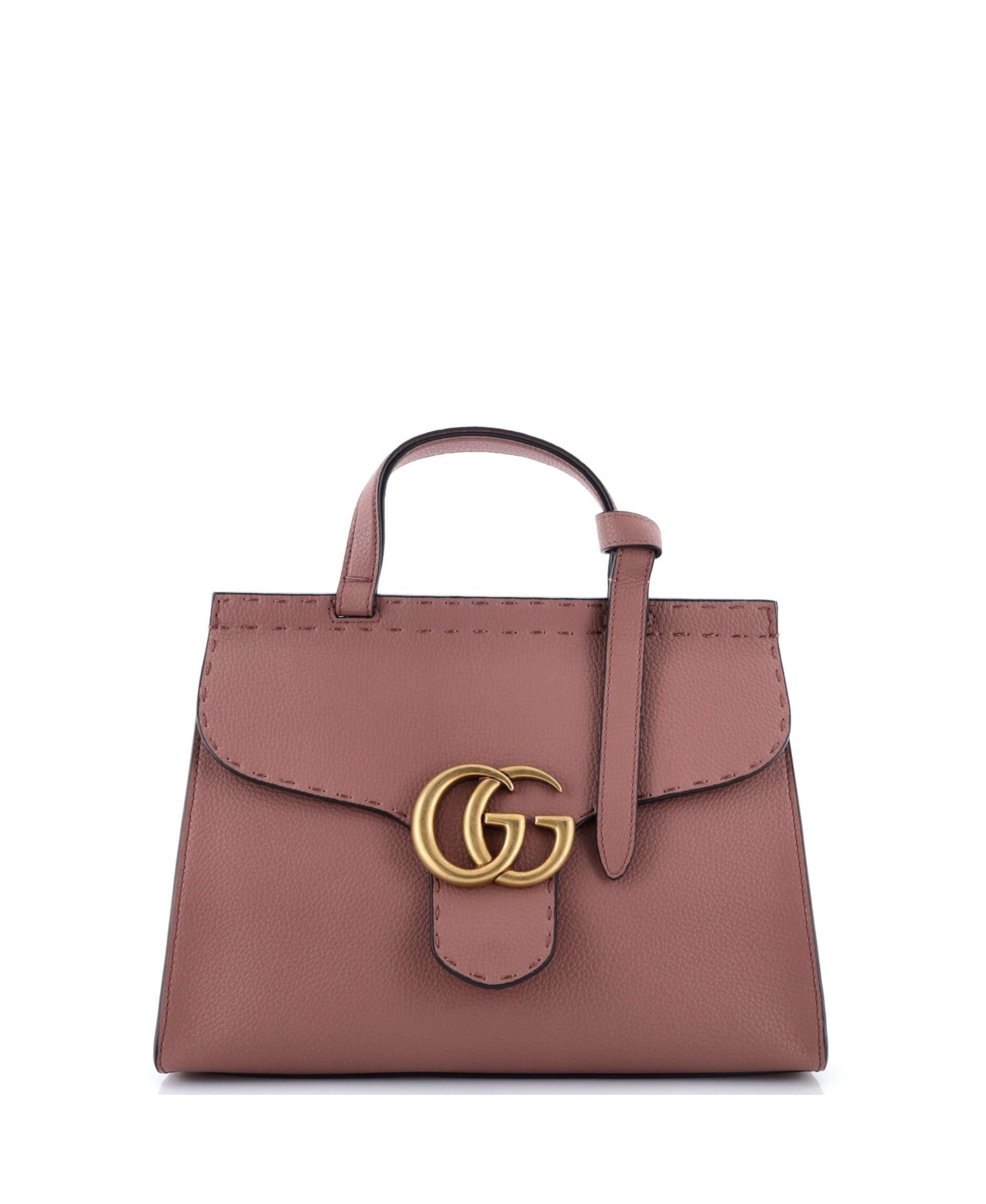 Click here for Pre-Owned Gucci Small Gg Marmont Top Handle Bag Le... prices