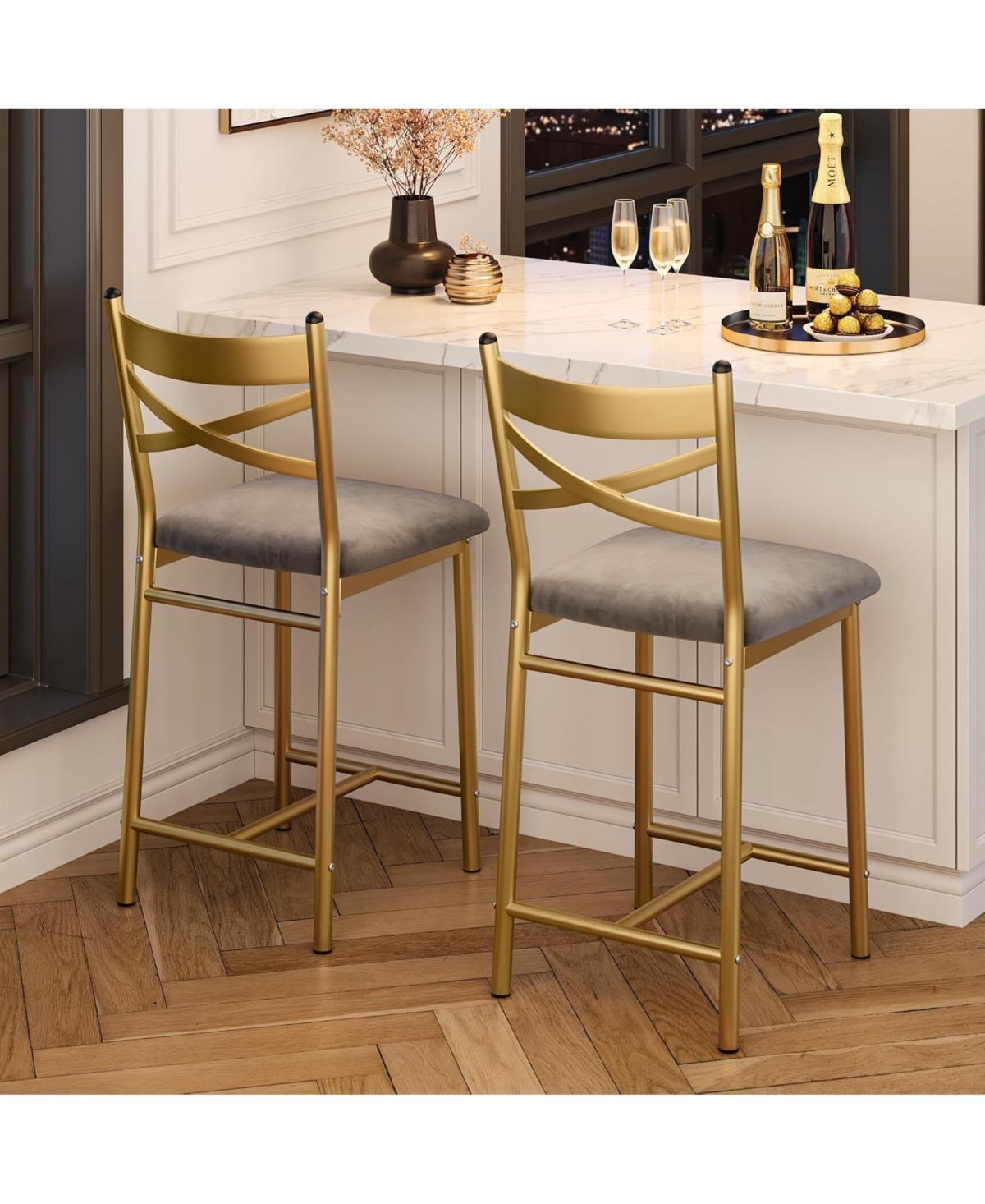 Click here for gaomon Dining Chair Bar Stools Set of 2 - Kitchen... prices