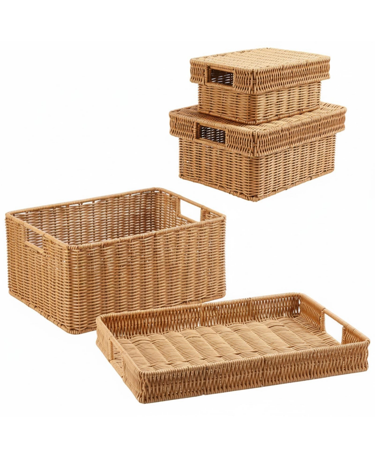 Click here for Yigii Wicker Storage Baskets With Lids 3-Piece Set... prices