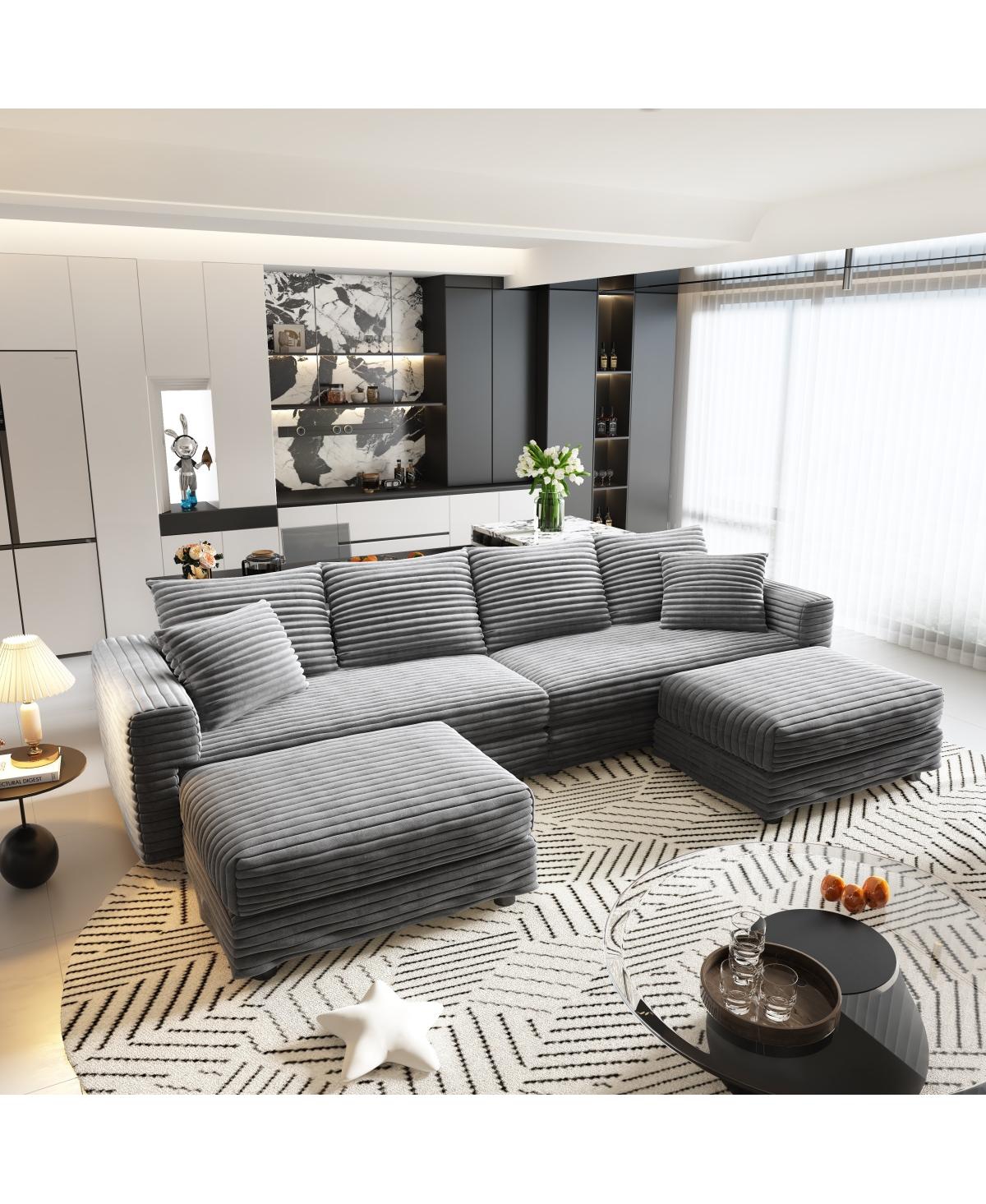 Click here for Streamdale Furniture Plush Corduroy 4-Seat Sofa  M... prices