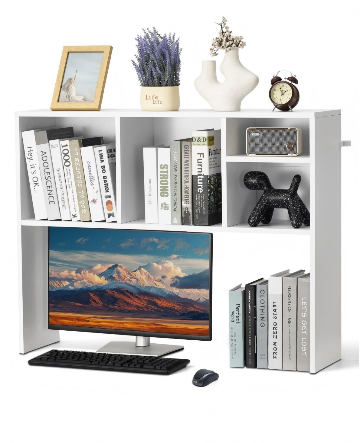 Click here for Gouun Desktop Bookshelf Hutch with Open Storage fo... prices