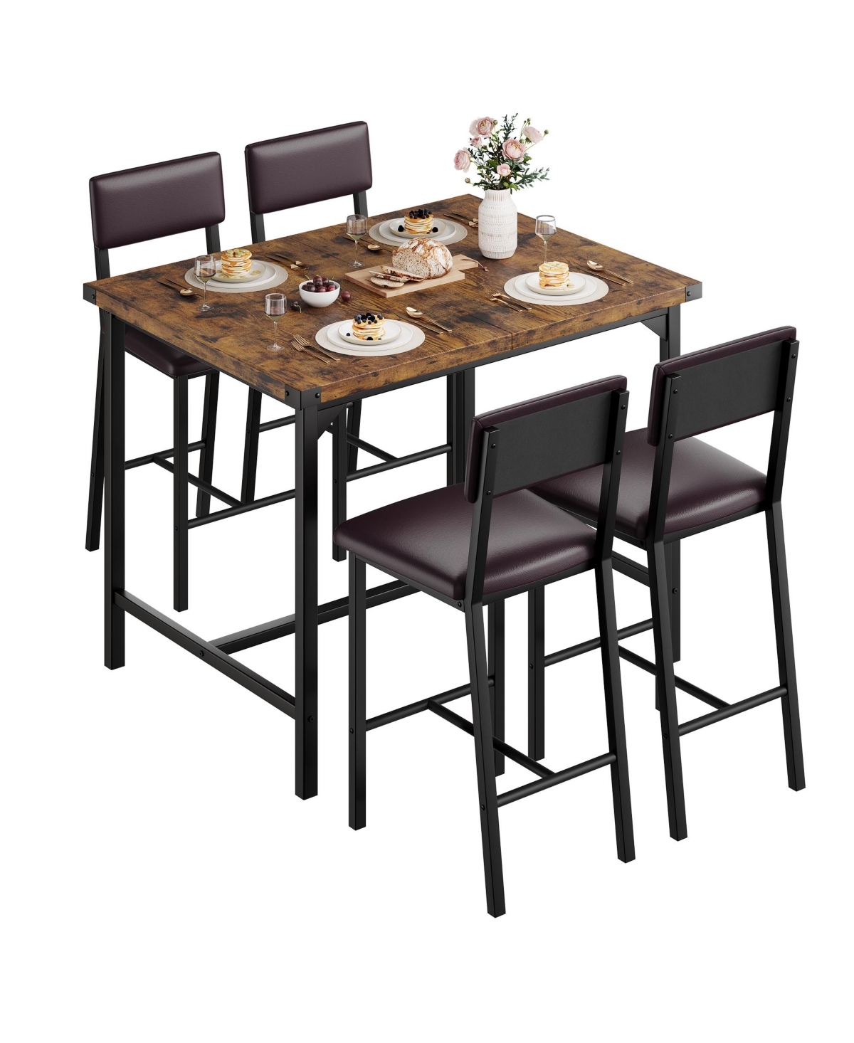 Click here for gaomon 2-Person Rustic Counter-Height Dining Table... prices