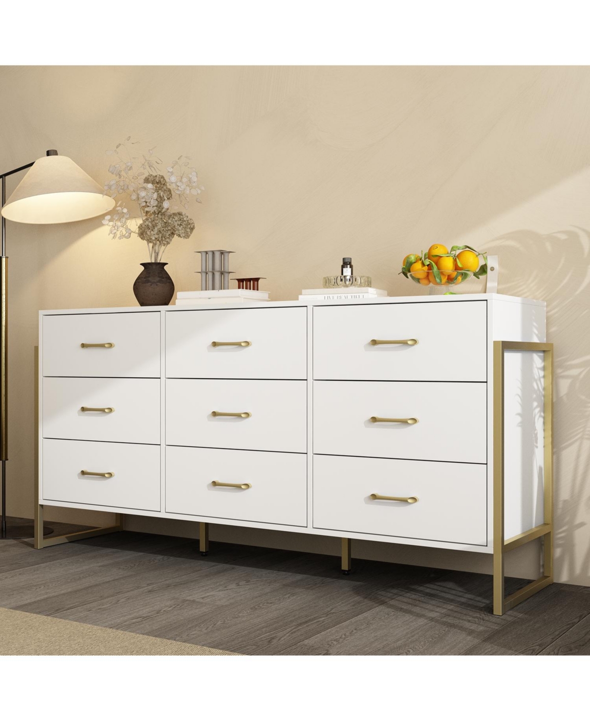 Click here for Famapy Wood 9 Big Drawers Dresser with Metal Frame... prices