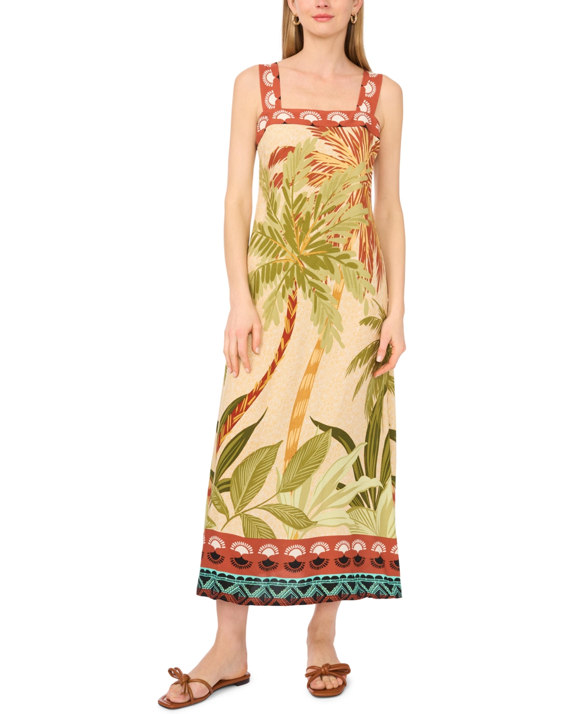 Click here for Vince Camuto Womens Square Neck Sleeveless Maxi Dr... prices