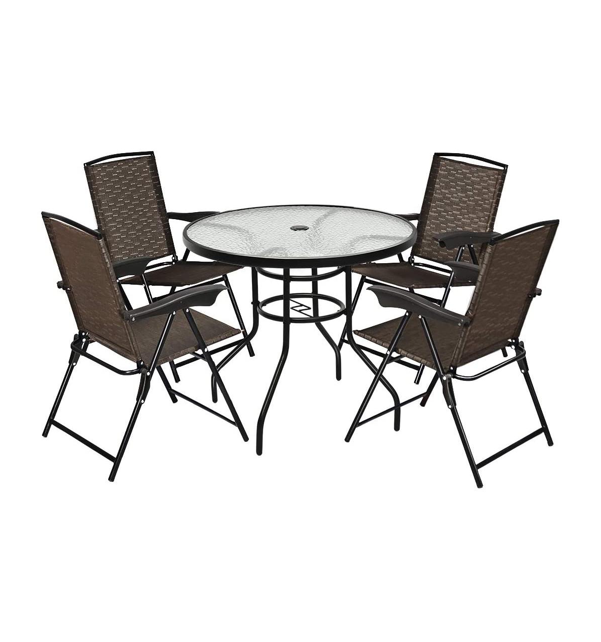 Click here for Costway 5PCS Bistro Patio Furniture Set 4 Folding... prices