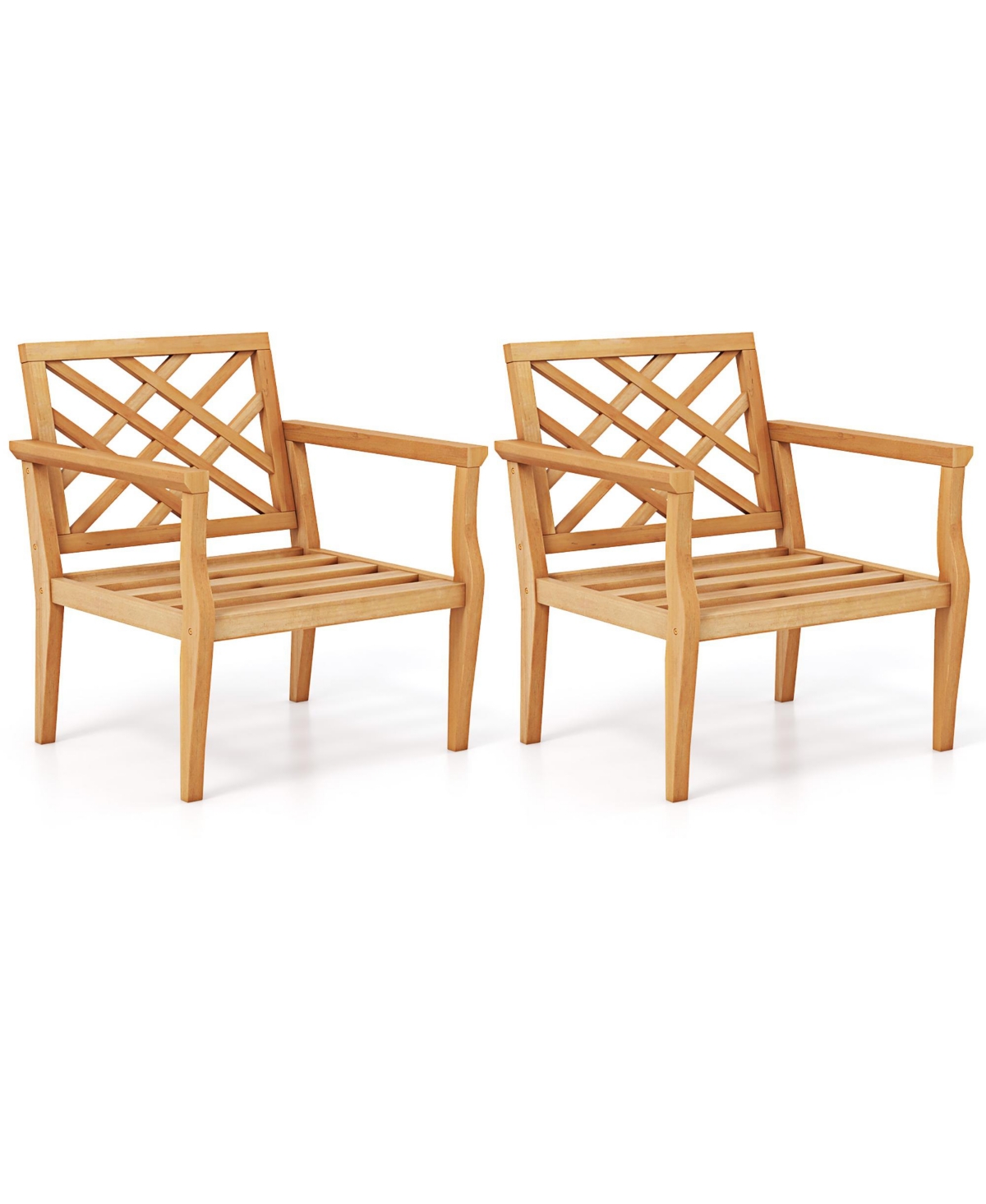 Click here for Gymax 2PCS Patio Dinning Chair w/ Cozy Backrest an... prices