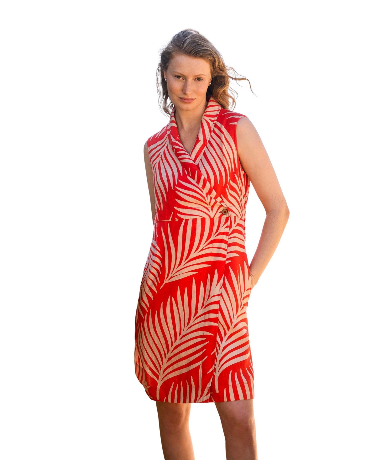 Click here for Celtic & Co. Womens Linen Sleeveless Printed Wrap... prices
