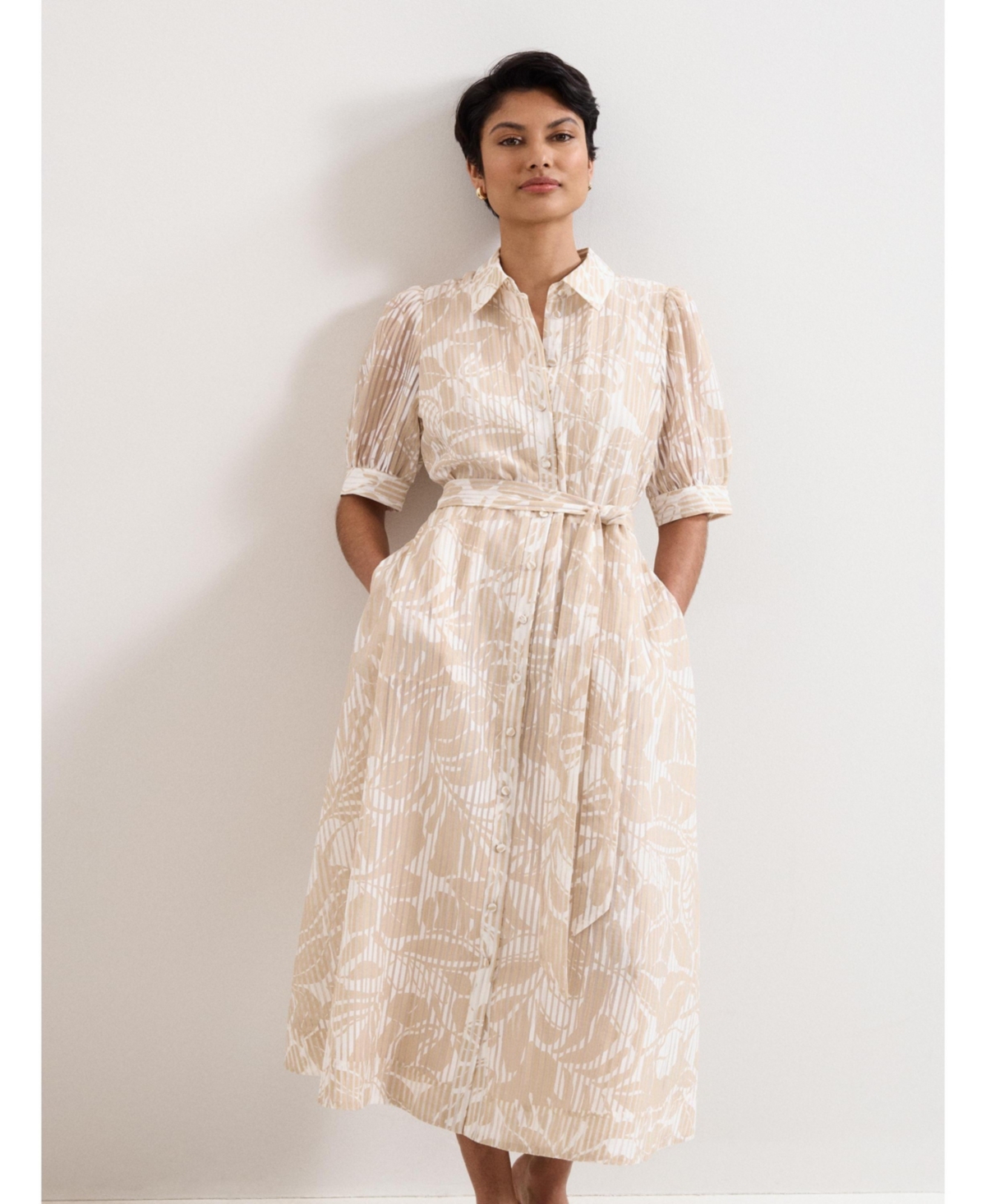 Click here for Phase Eight Womens Delphine Belted Midi Shirt Dres... prices