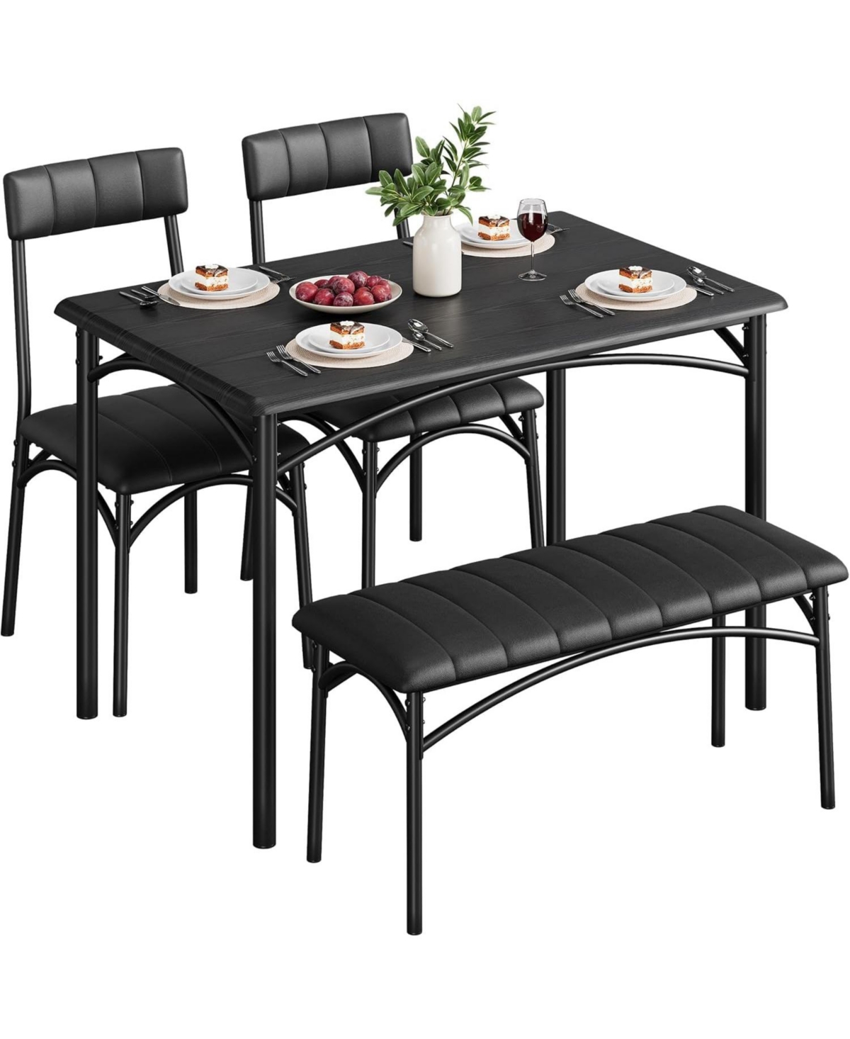 Click here for gaomon 4-Person Dining Set with Upholstered Bench... prices