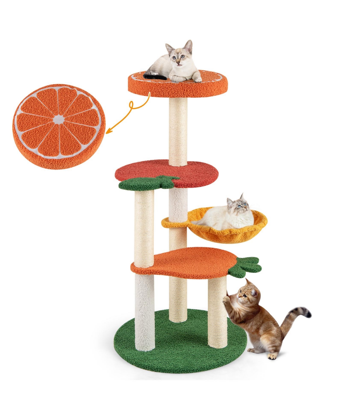 Click here for Cozito Cat Tree Multi-Level with Fruit-Shaped Acti... prices