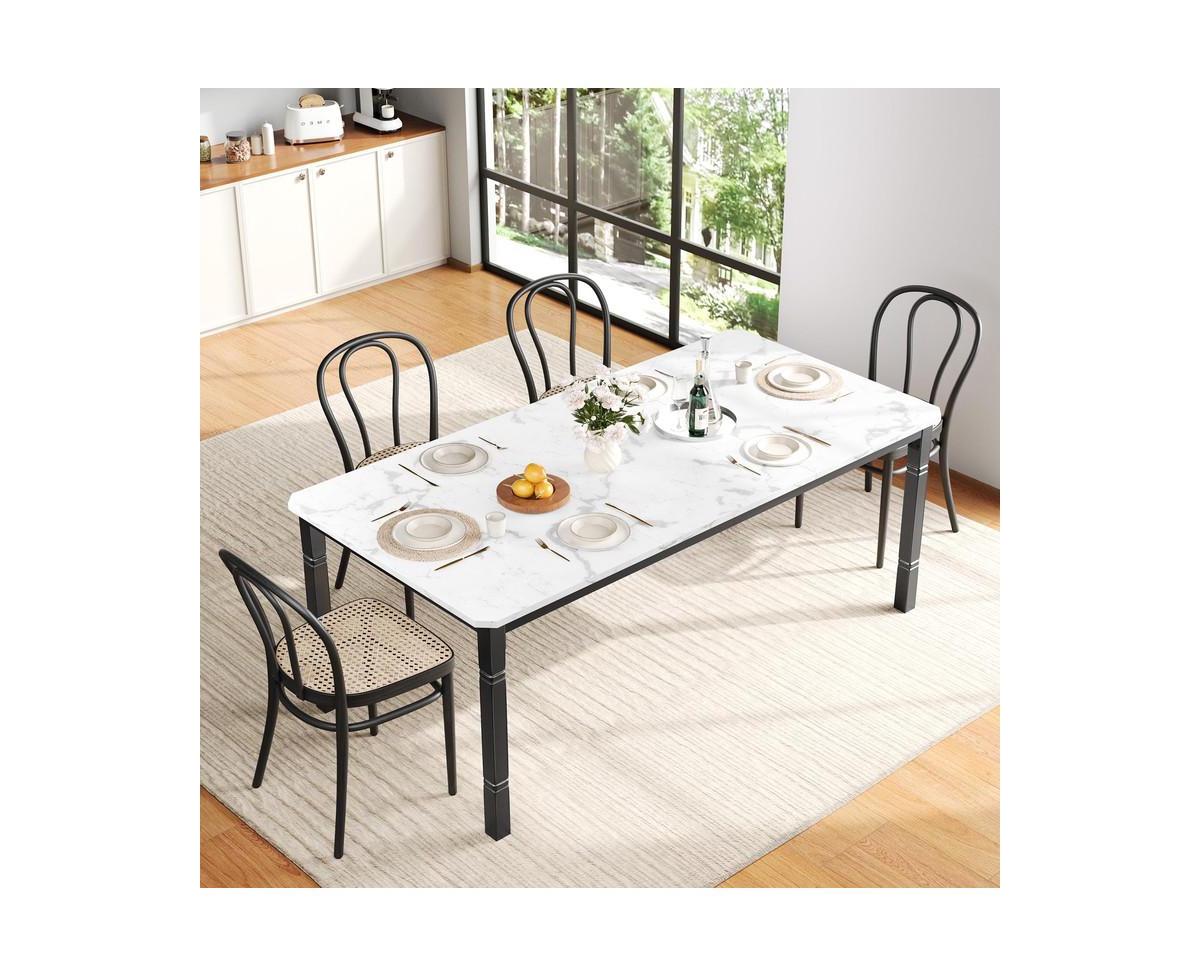 Click here for gaomon Industrial 6-8 Person Dining Table with Met... prices