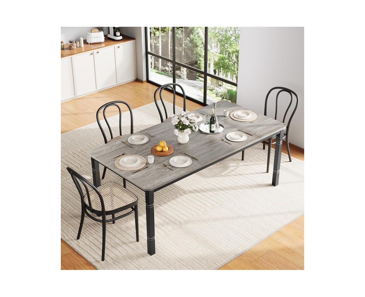 Click here for gaomon Industrial 6-8 Person Dining Table with Met... prices