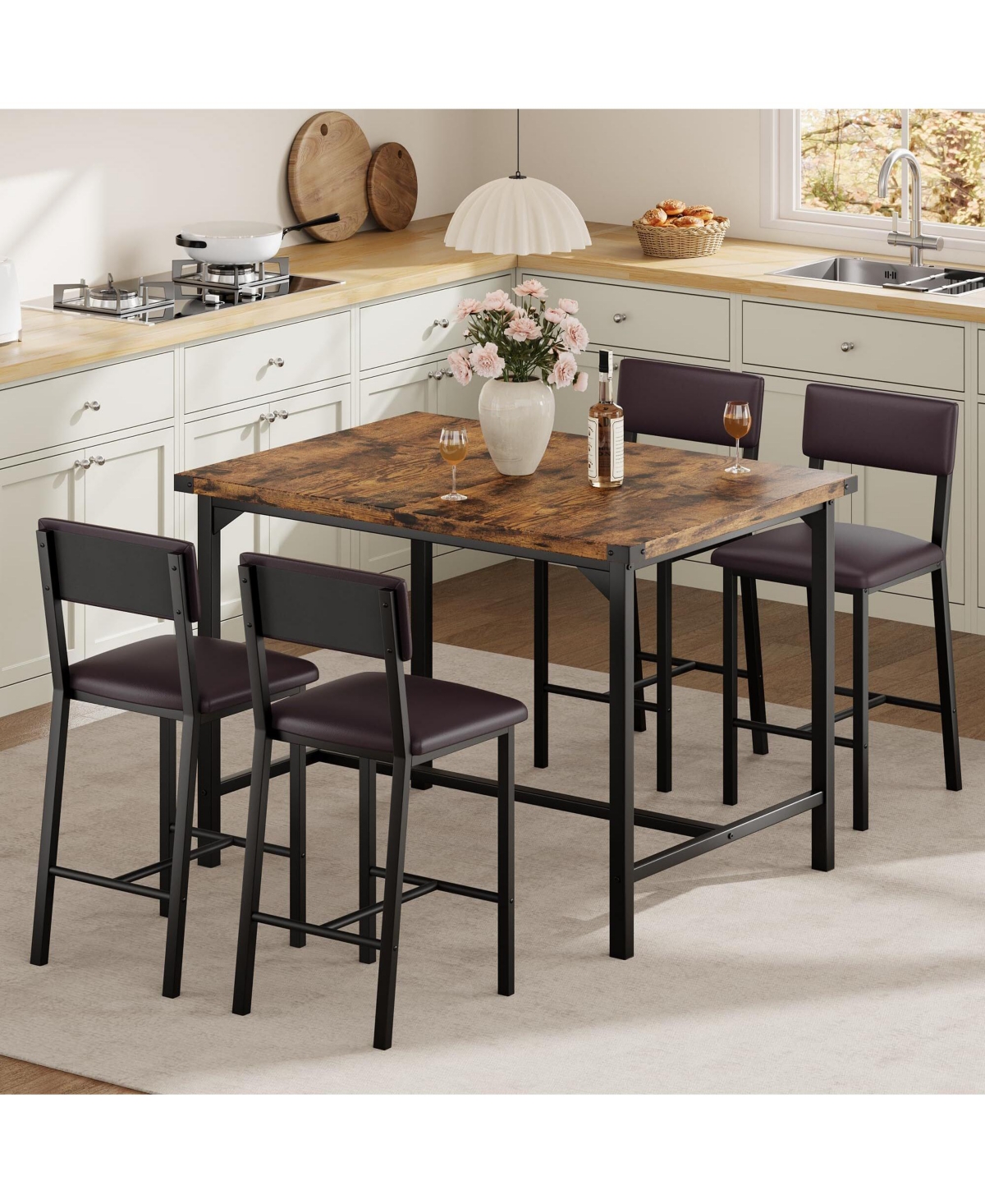 Click here for gaomon 5-Piece 4-Person Dining Table Set with Foot... prices