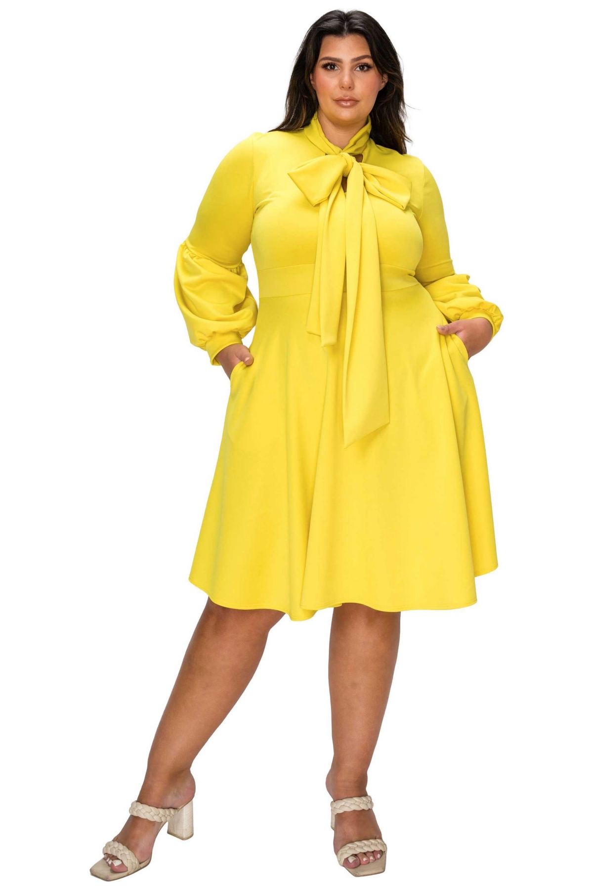 Click here for L I V D Womens Plus Size Bekah Flare Pocket Dress... prices