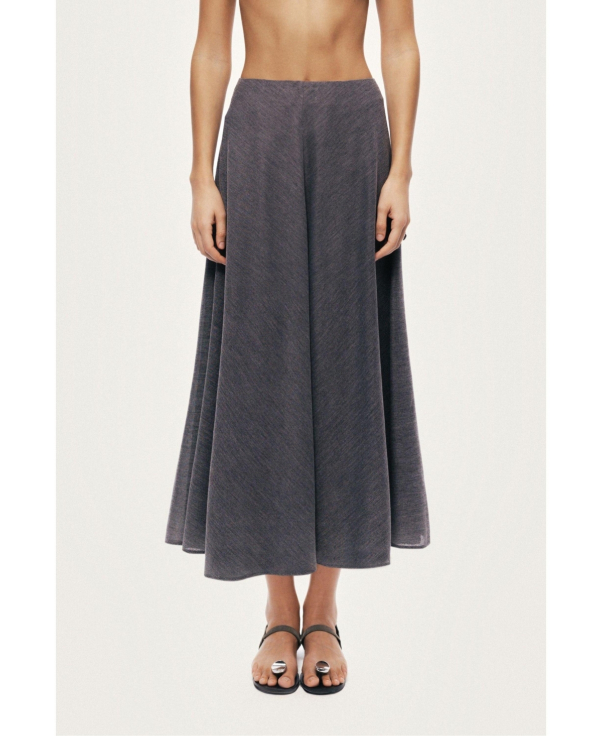Click here for Nocturne Womens Flowing Midi Skirt - Grey prices