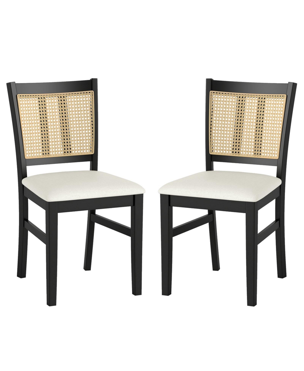 Click here for Gouun Farmhouse Rattan Cane-Back Dining Chairs Set... prices