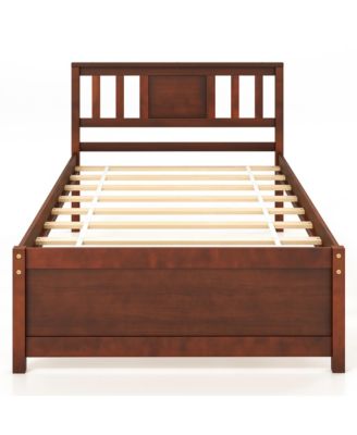 Click here for Gymax Bed Frame W Headboard Wood Slat Support No B... prices