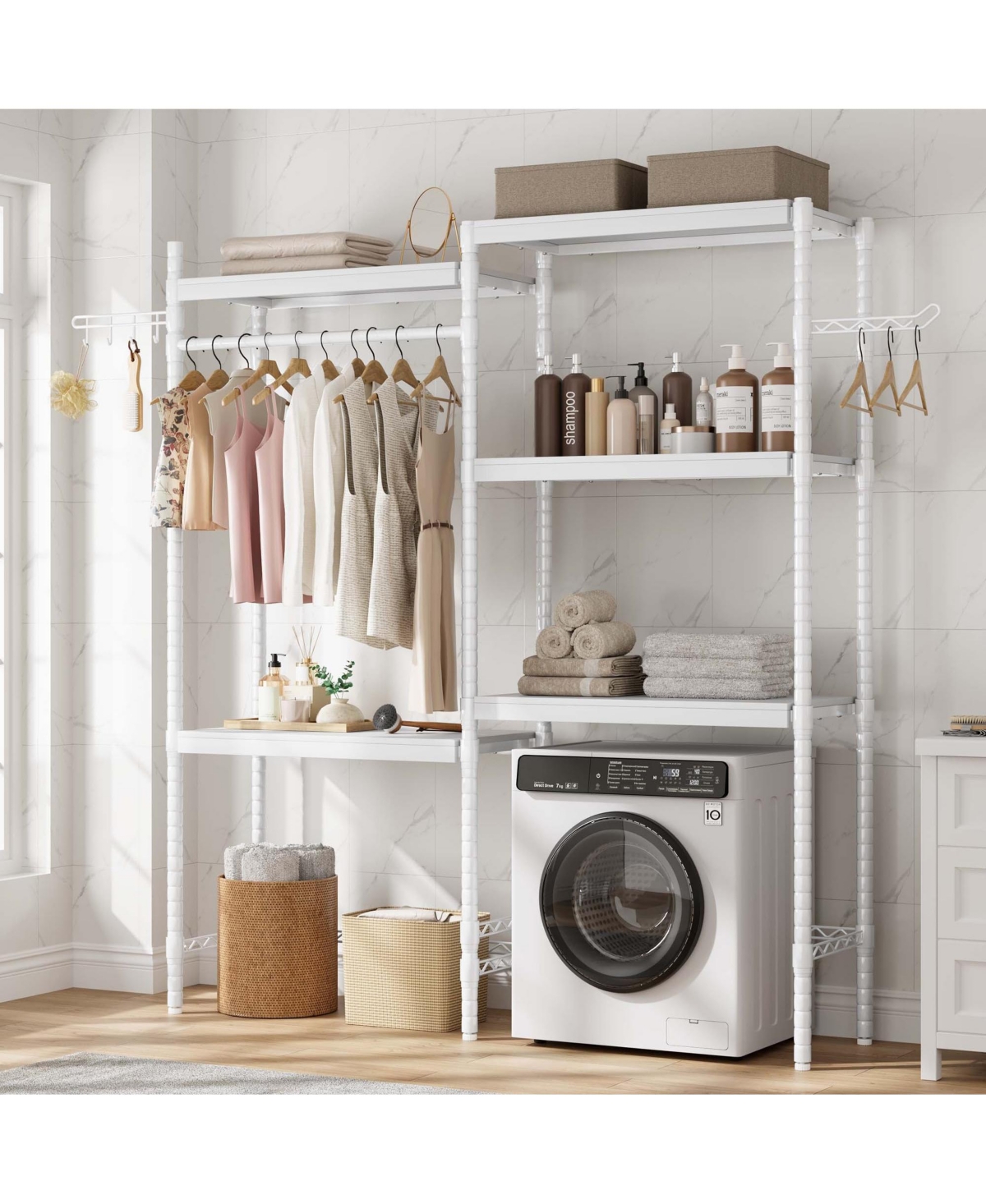 Click here for Homfan 5-Tier Over-The-Washer Shelf - Adjustable H... prices