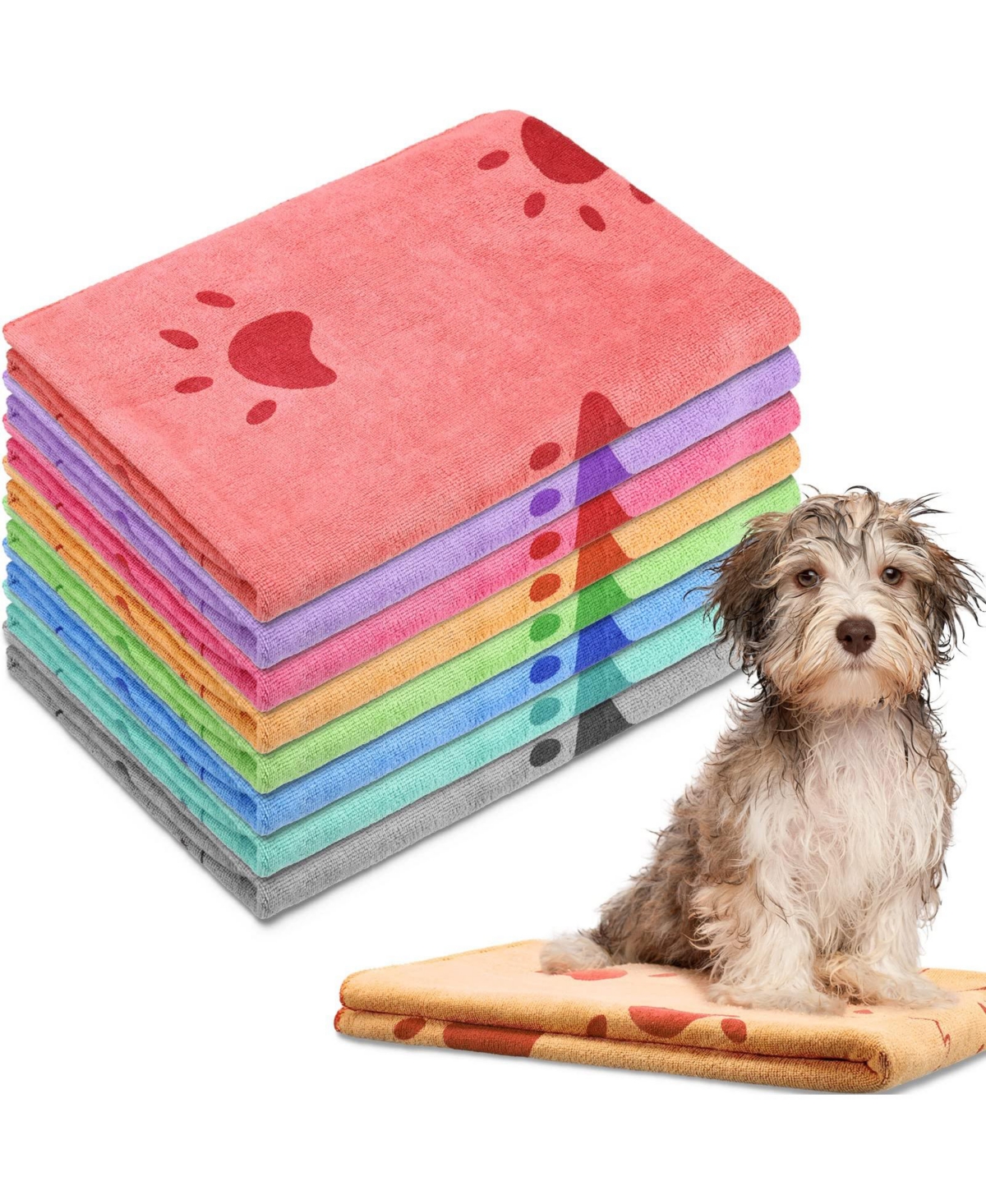 Click here for Aronkl Paws Pattern Microfiber Pet Towel  55 x 28... prices