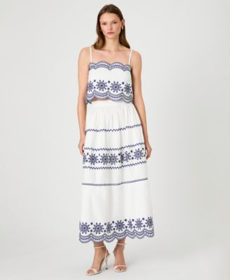 Click here for French Connection Womens Embroidered Strappy Top E... prices