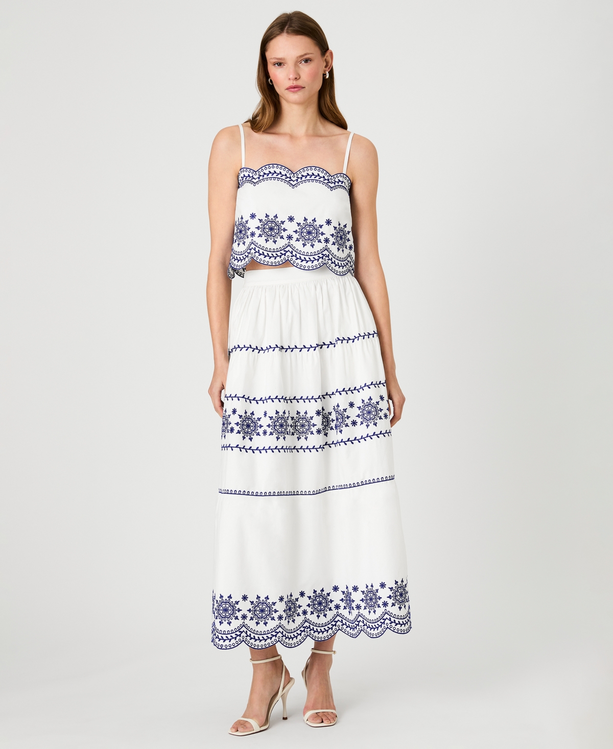 Click here for French Connection Womens Embroidered Strappy Top -... prices