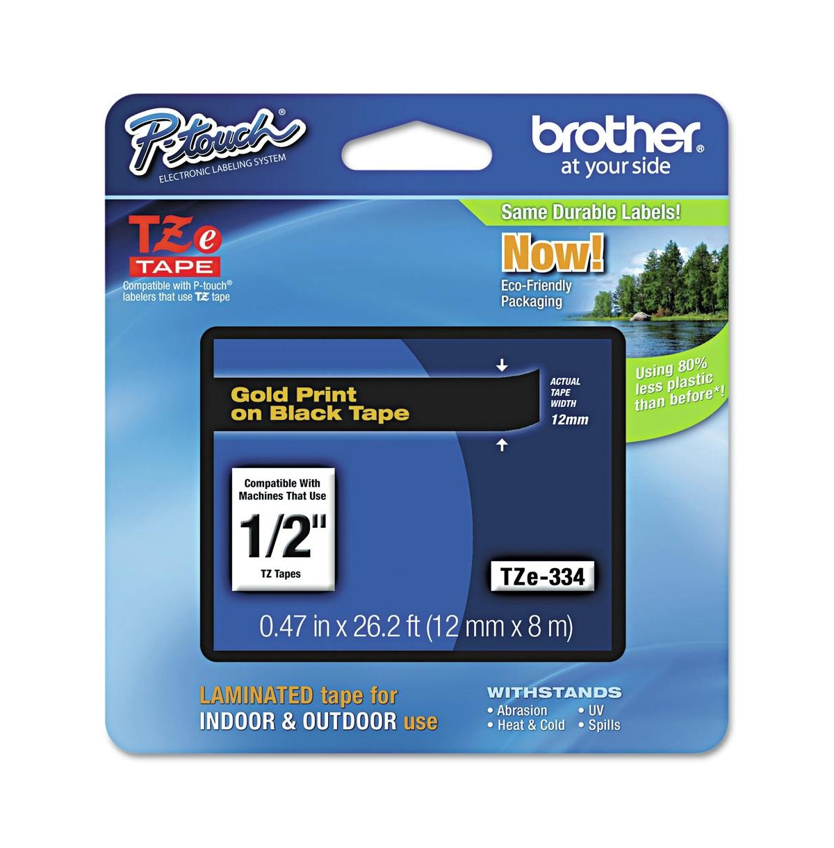 Click here for Brother P-Touch TZE334 0.47 in. x 26.2 ft. TZe Sta... prices
