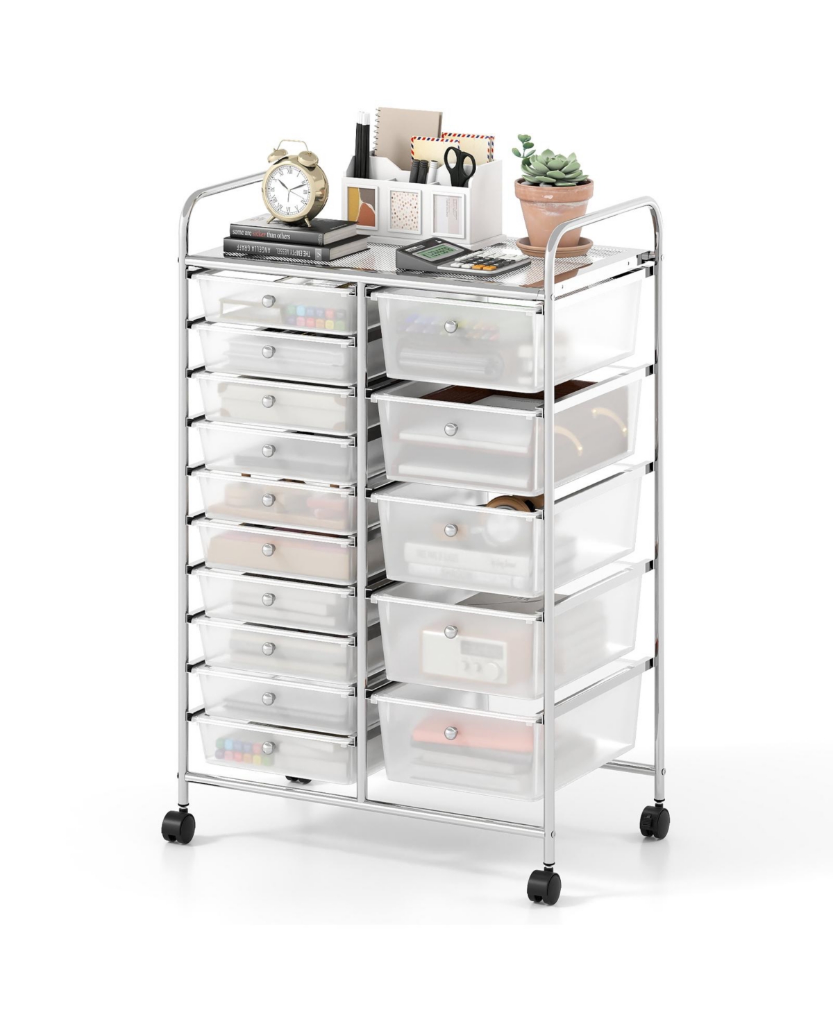 Click here for Gouun 15-Drawer Rolling Storage Trolley with Chrom... prices
