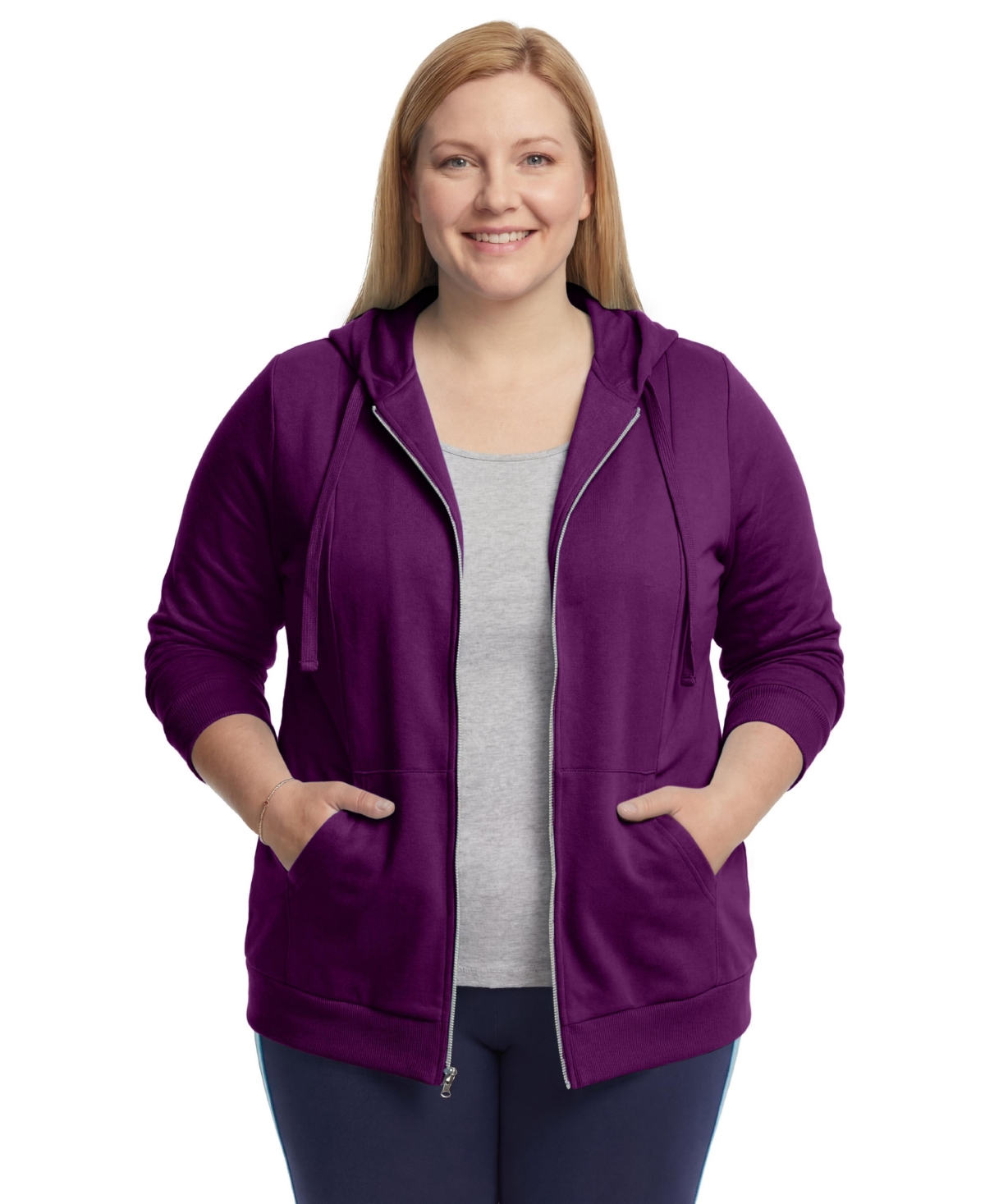 Click here for Woman Within Plus Size Zip Front Tunic Womens Hood... prices