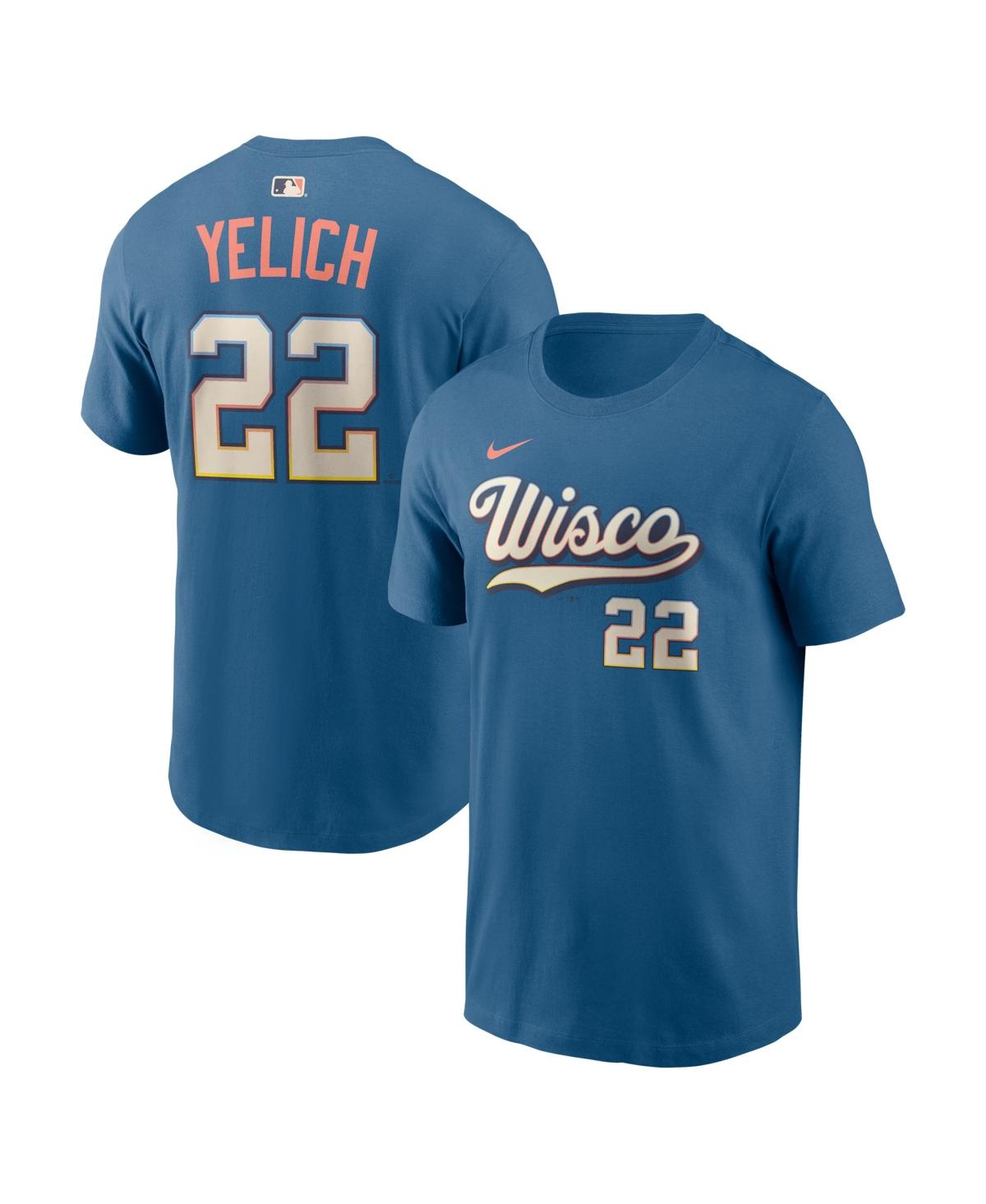 Click here for Nike Mens Christian Yelich Mineral Blue Milwaukee... prices