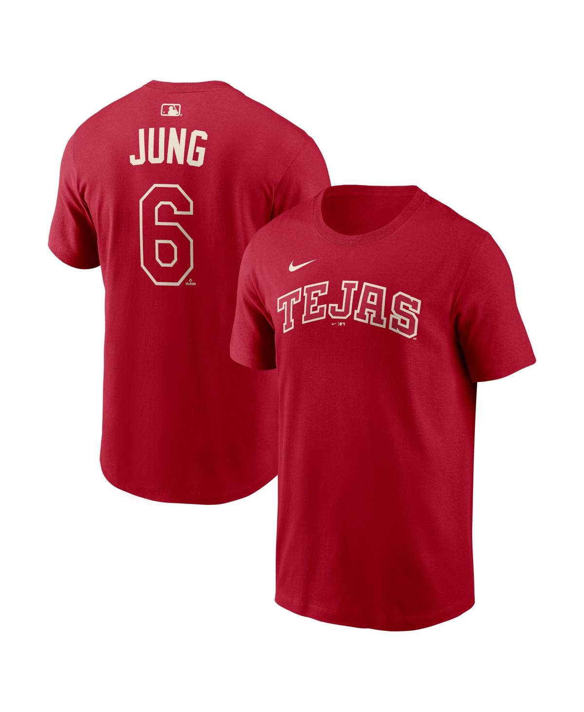 Click here for Nike Mens Josh Jung Red Texas Rangers 2026 City Co... prices