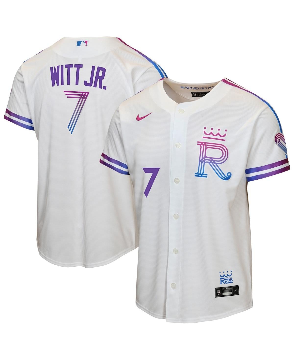 Click here for Nike Big Boys and Girls Bobby Witt Jr. White Kansa... prices