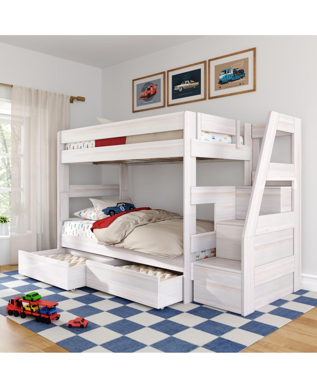 Click here for Max and Lily Modern Farmhouse Twin Over Twin Bunk... prices