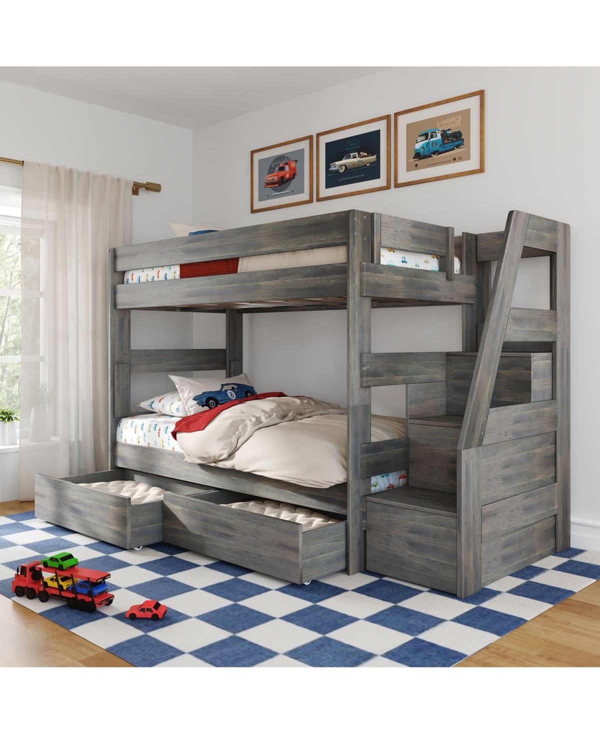 Click here for Max and Lily Modern Farmhouse Twin Over Twin Bunk... prices