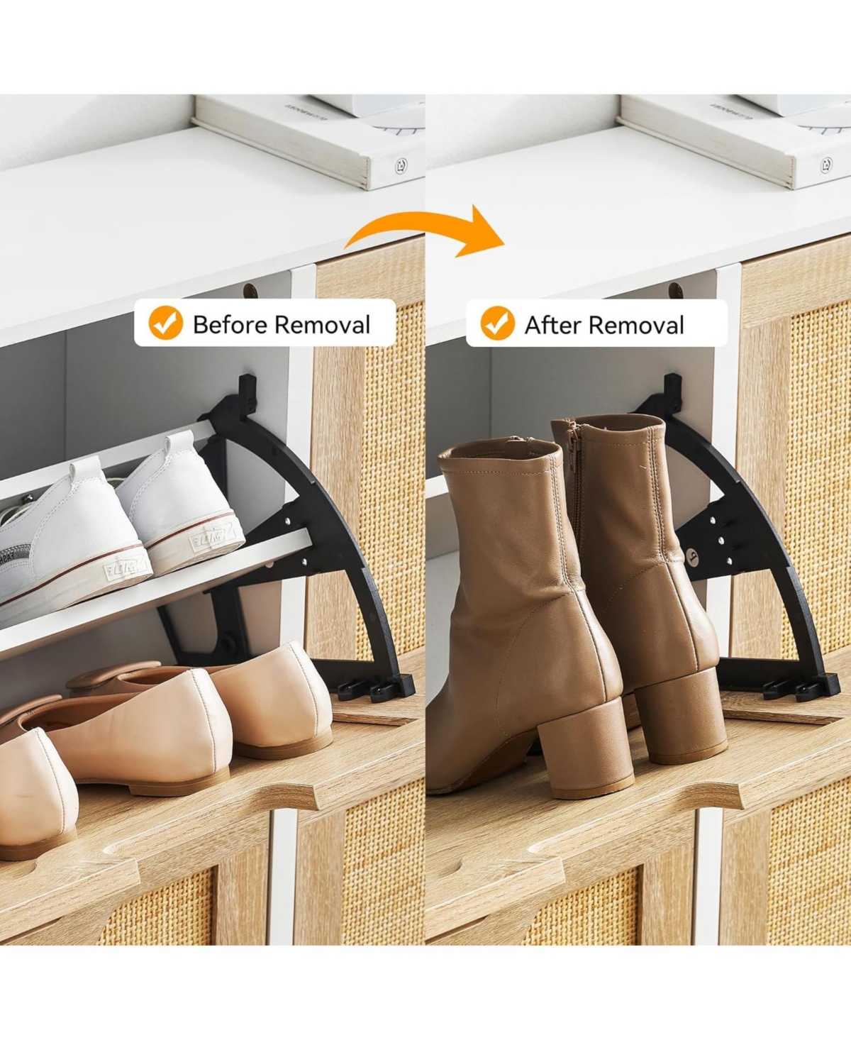 Click here for gaomon Rattan Narrow Shoe Cabinet - 4 Flip Drawers... prices