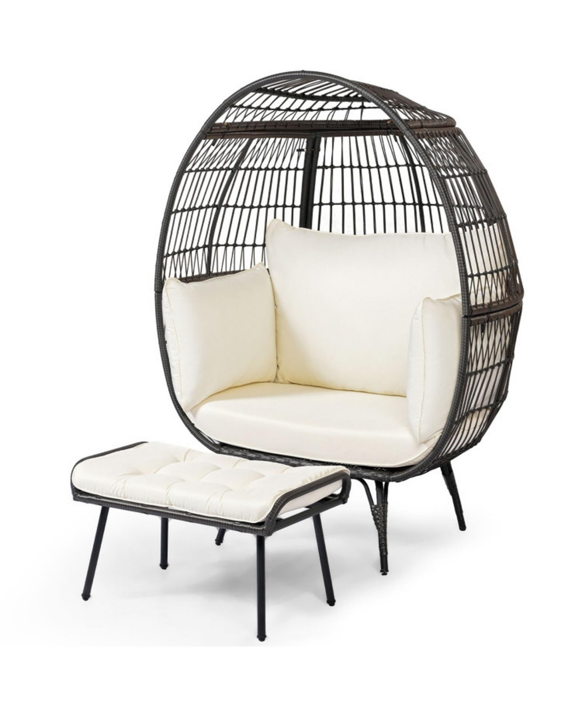 Click here for Gouun Oversized Rattan Egg Lounge Chair with Ottom... prices