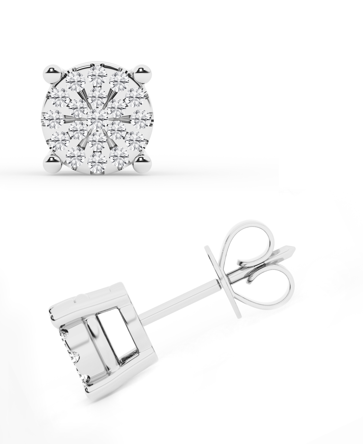 Click here for Diamond Cluster Stud Earrings in Sterling Silver (... prices