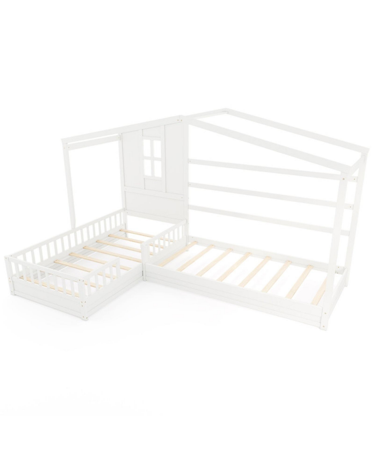 Click here for Gouun Twin Kids House Bed Frame with Safety Guardr... prices